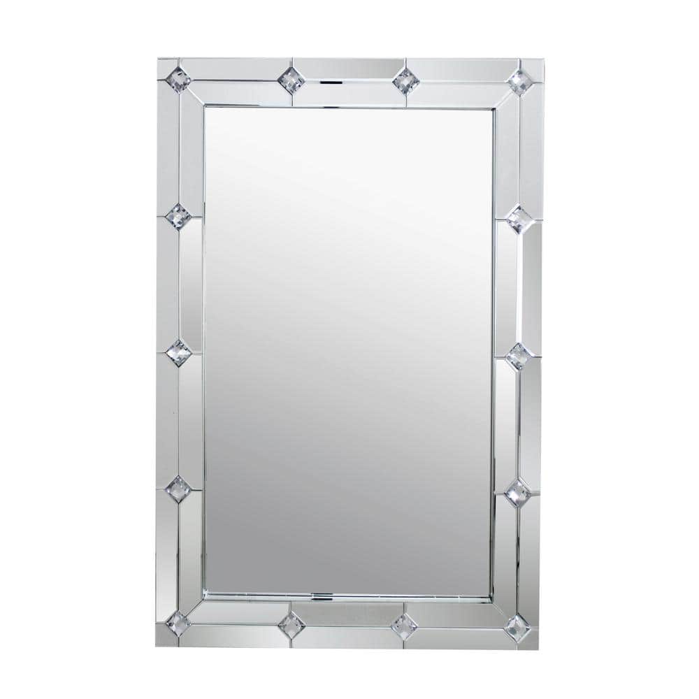 Acme Furniture Hessa 32 in. W x 47 in. H Glass Silver Framed 97390 ...