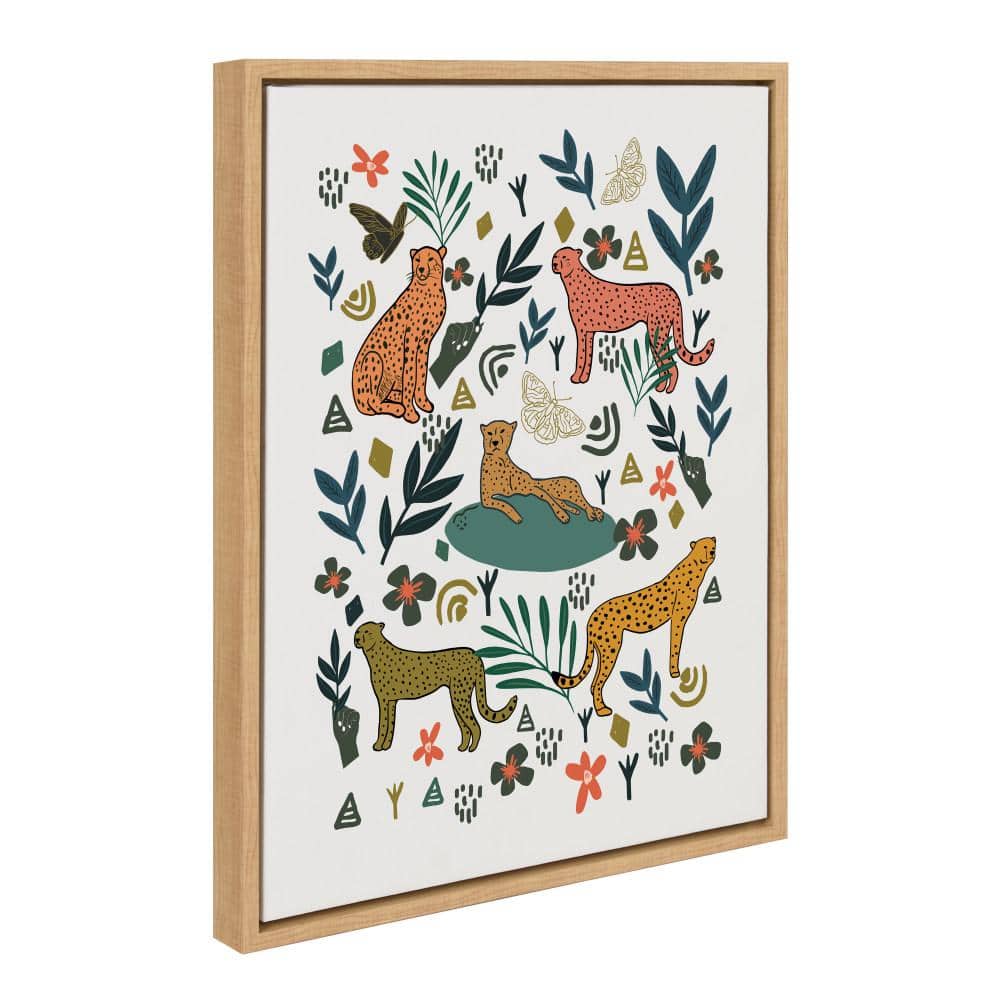 Kate and Laurel Sylvie Cheetah Coalition White Framed Canvas by Oris ...
