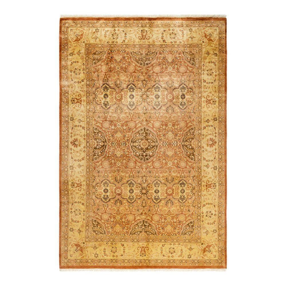 Chloe & Olivia Home 6 ft. x 9 ft. Brown Mogul Oriental Wool Indoor Area ...