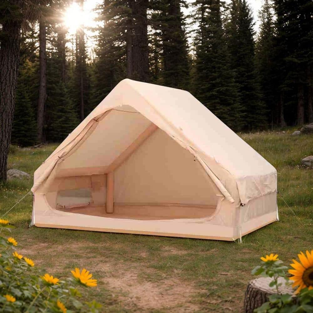 4-6 Person Inflatable Tent With Pump and 12 Mesh Window for Camping ...