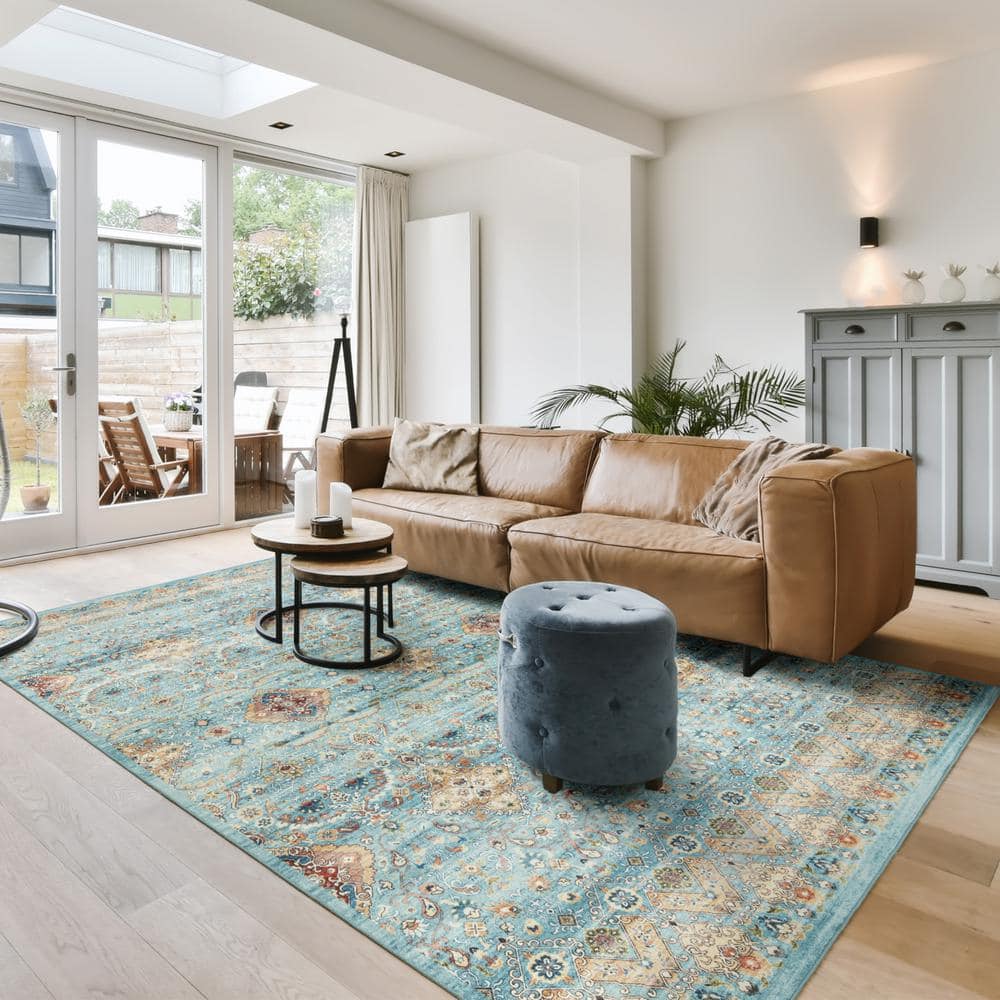 Gertmenian Tanis Sage 6 ft. x 9 ft. Crystal Print Polyester Digital ...