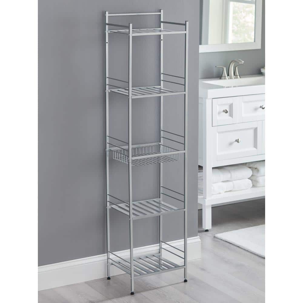 Glacier Bay Slat Style 14 in. W x 11 in. D x 58.5 in. H Towel Tower in ...