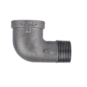 STZ 3/4 in. x 1/2 in. Black Iron 90 Degree Reducing Elbow PDB RE-3412 ...