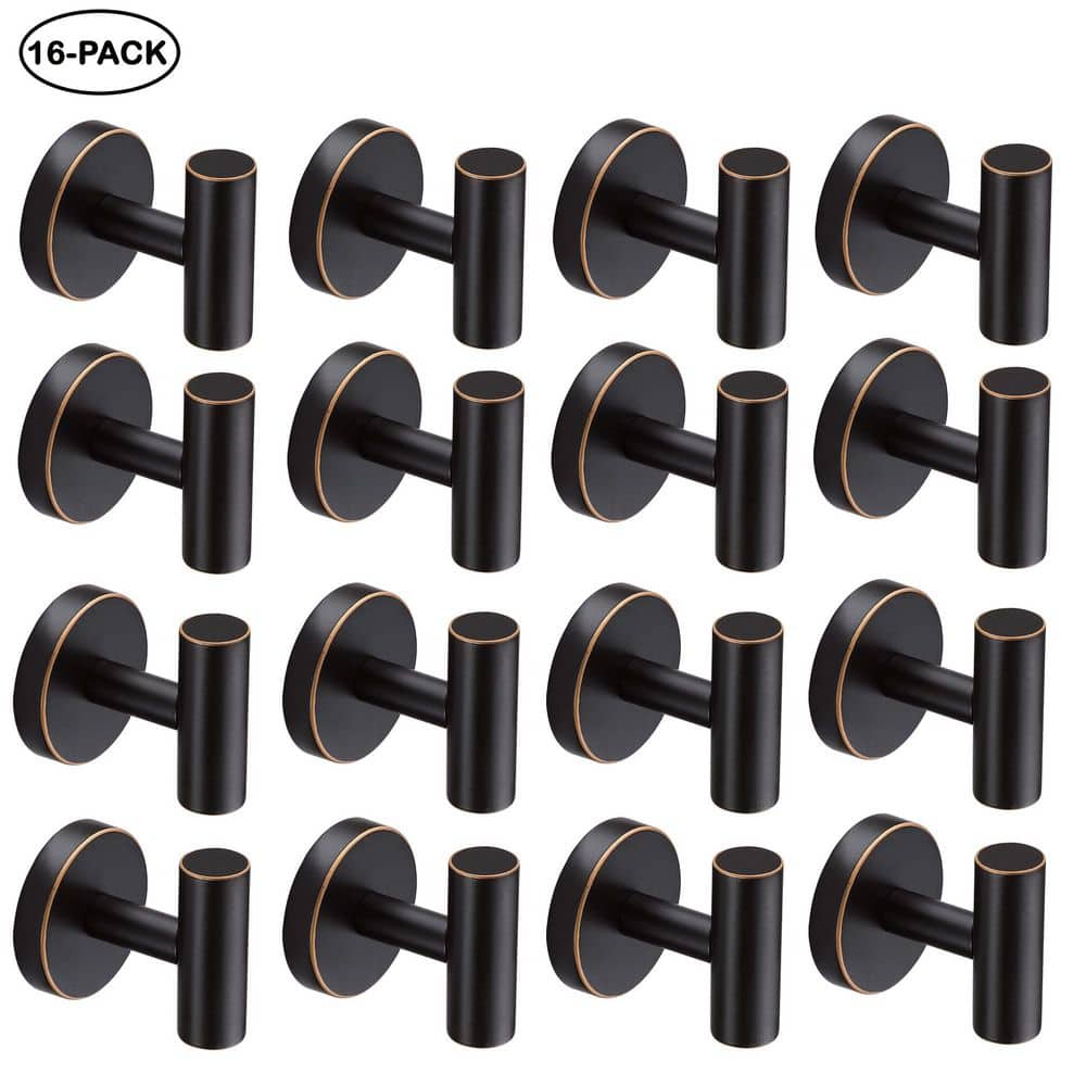 WISBEAM Knob Hooks Robe/Towel Hook 2.25 in Bronze 16-Pack 16B02095-ORB - The Home Depot