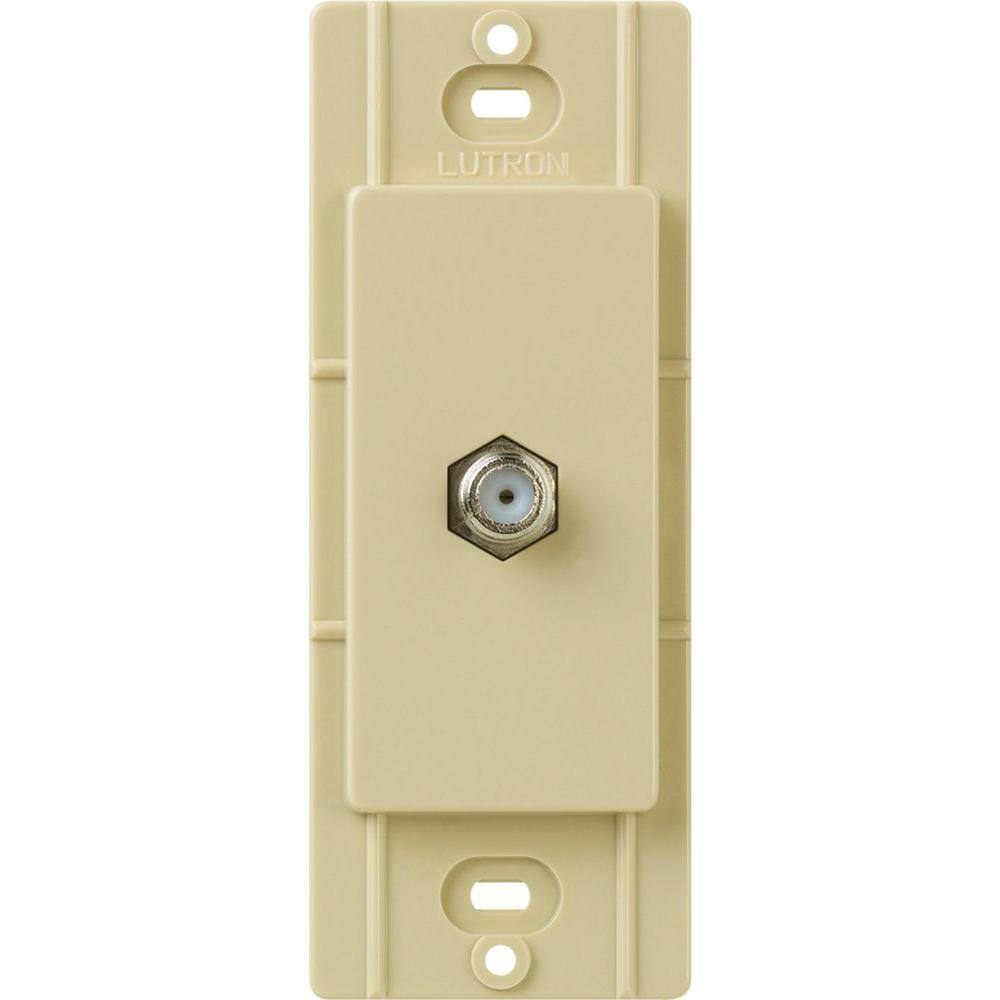 Lutron Claro Coaxial Cable Jack, Ivory (CA-CJ-IV) CA-CJ-IV - The Home Depot