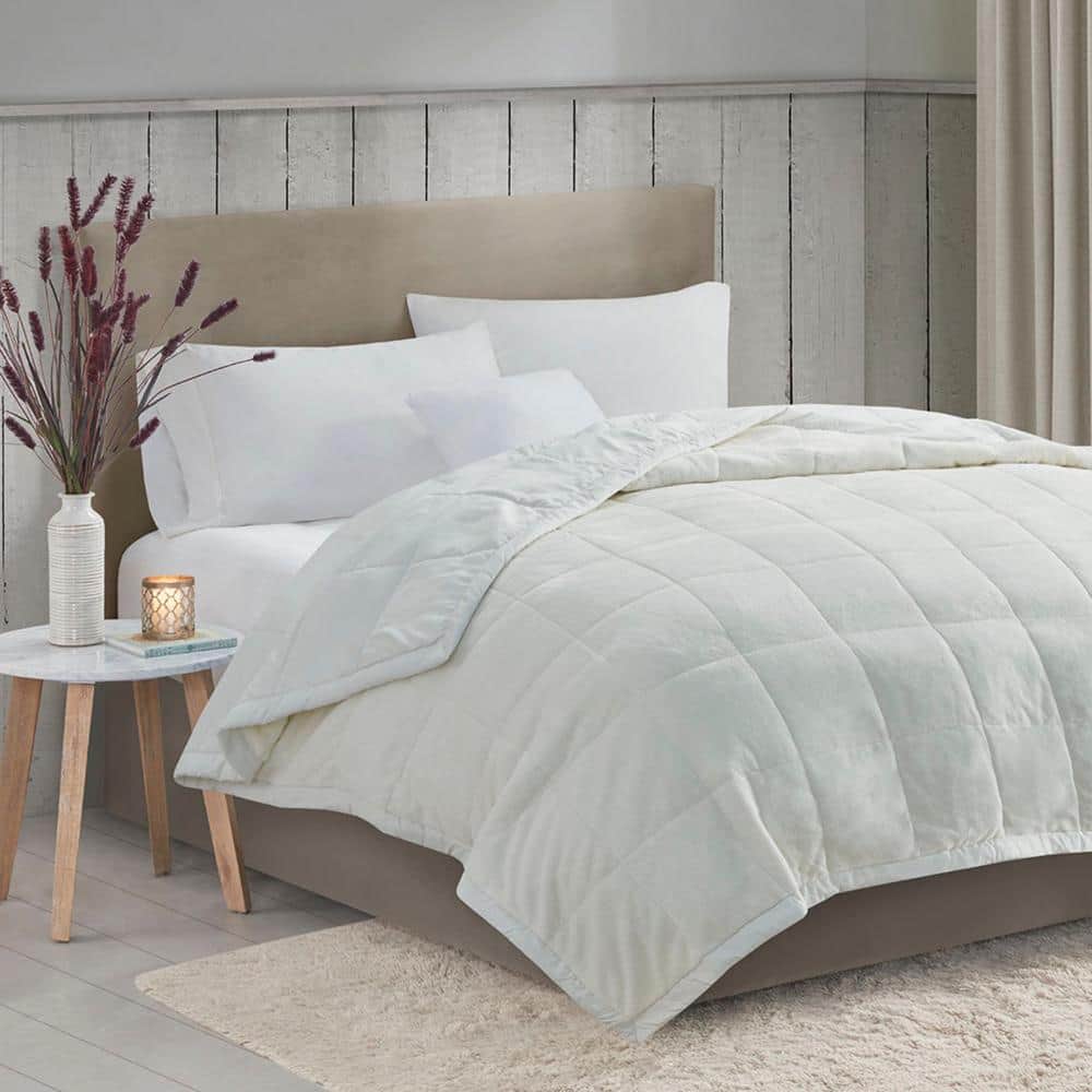 Jeedeson Ivory Smart Temp Reversible Microfiber Twin Blanket HD59-Y0078 ...
