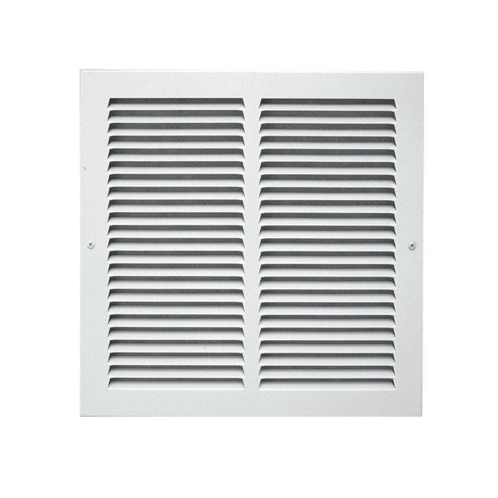 Hart & Cooley 14 in. x 14 in. White Steel Return Air Grille 2000069 ...