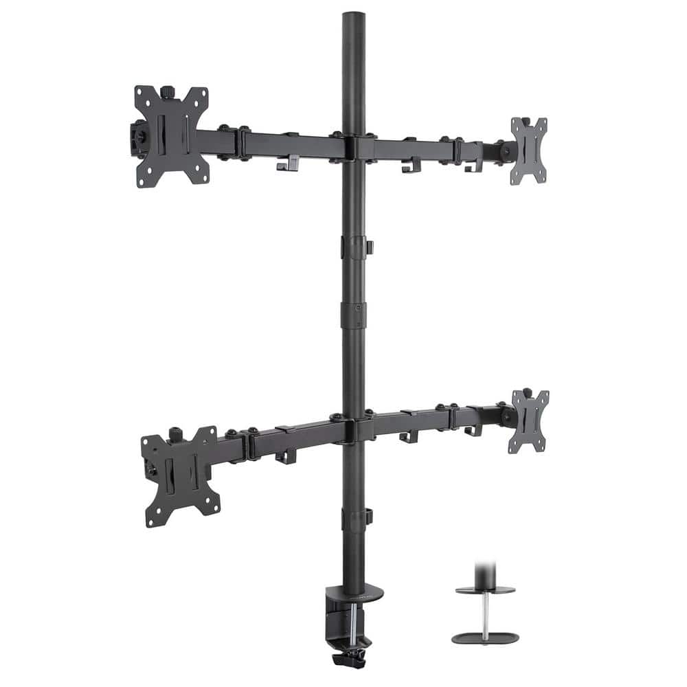 mount-it! Vertical Dual Monitor Mount, Black, with height ...