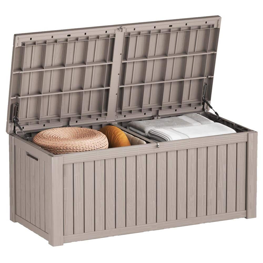 150 Gal. Weather-Resistant Deck Box -Lockable Patio Storage Bench ...