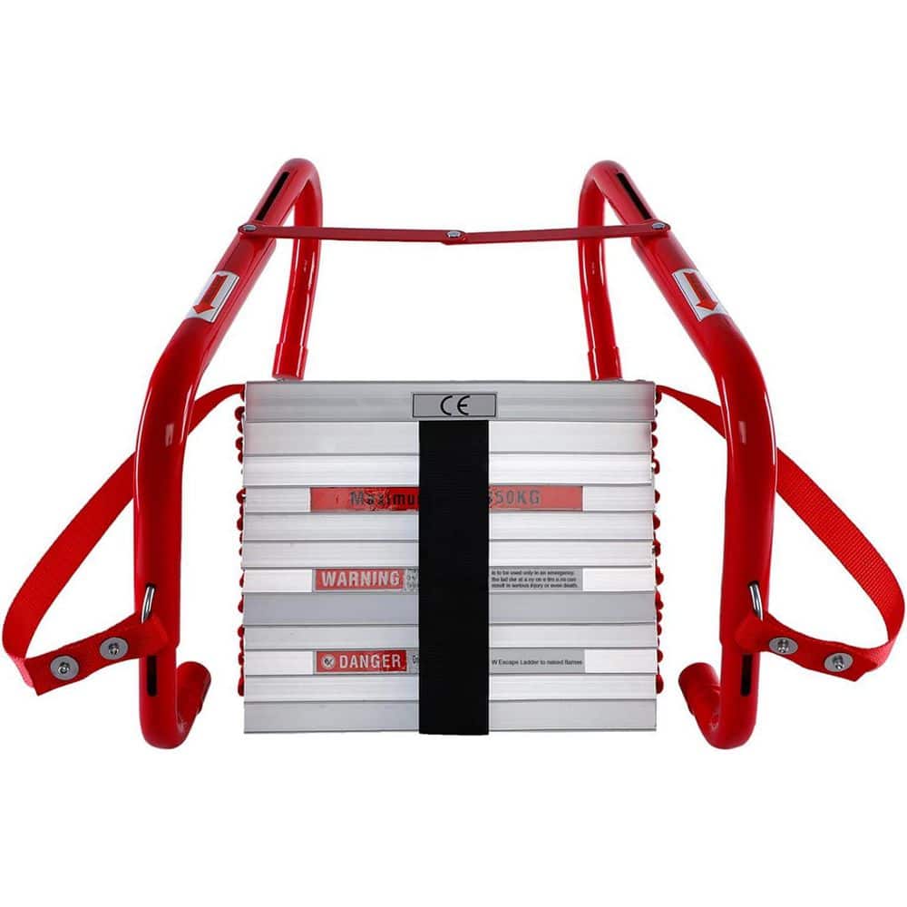 Vrbgify Retractable Fire Escape Ladder for 2-Story Homes, 15 ft. with ...