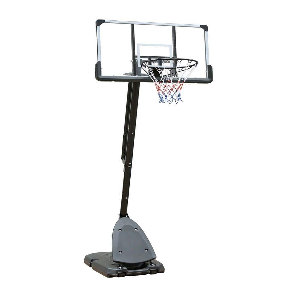 Sudzendf Black Outdoor Basketball Hoop 44 in. Backboard Portable ...