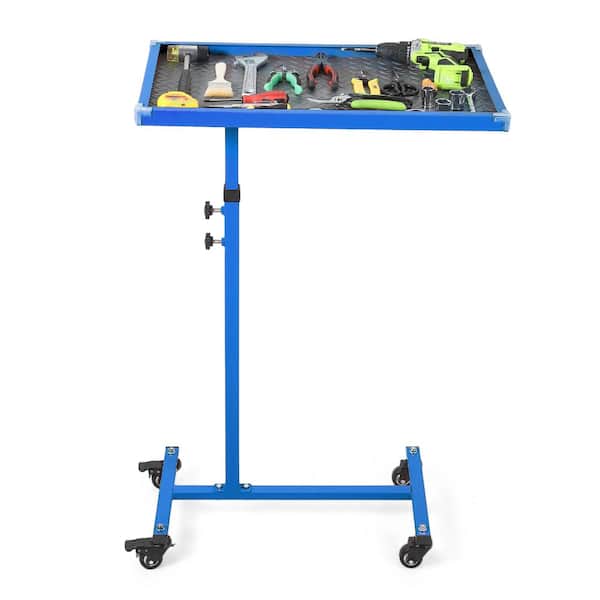 PioneerWorks Mobile Adjustable Rolling Workbench with Wheels, 220 lbs ...