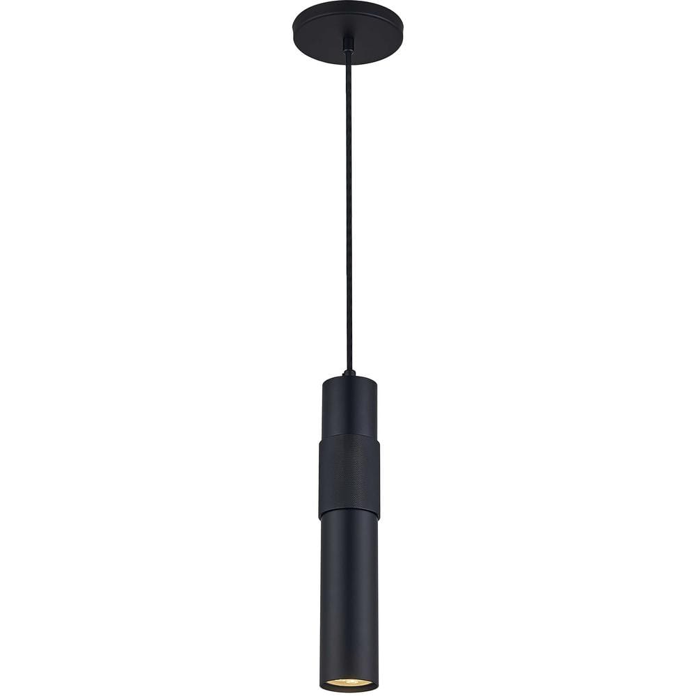 Dainolite Passwell 1-Light Matte Black Tubed Pendant Light PSW-121P-MB ...
