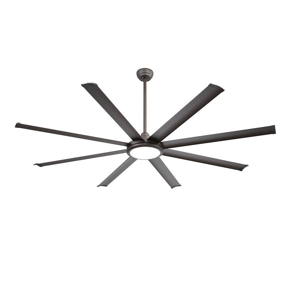 WINGBO 64 in. LED Standard Ceiling Fan Indoor Charcoal Gray Ceiling Fan ...