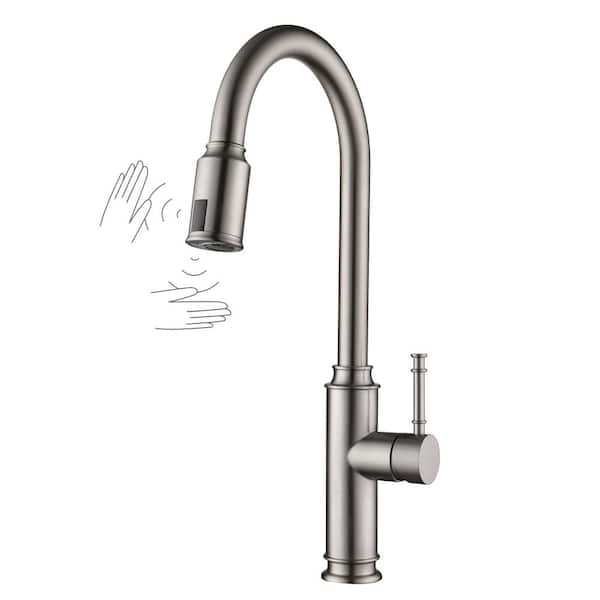 SUMERAIN Touchless Single Handle Pull Down Sprayer Kitchen Faucet with ...