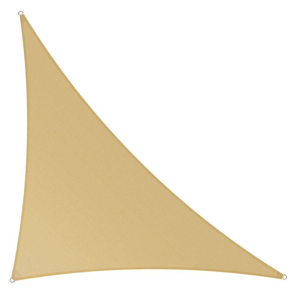 AMGO 32 ft. x 32 ft. x 32 ft. Sand Beige Triangle Shade Sail Triangle ...