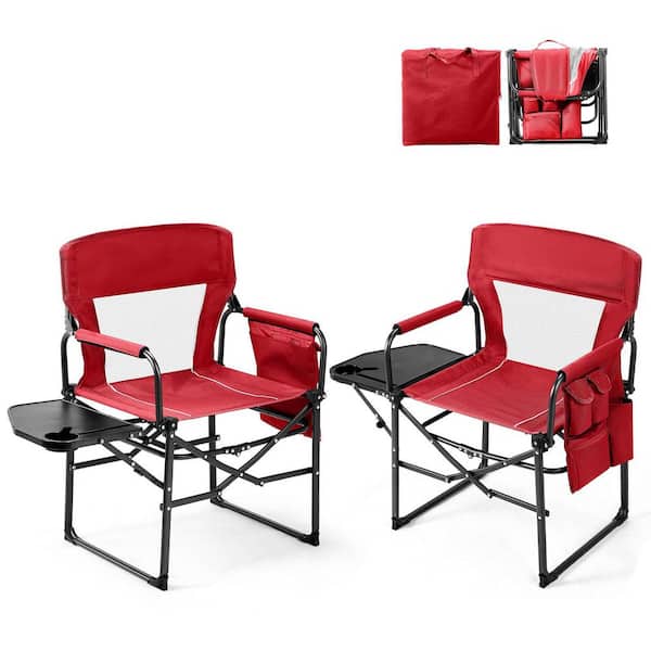 Karl home Red Metal Folding Beach Chair (Set of 2) K1G56001250 - The ...