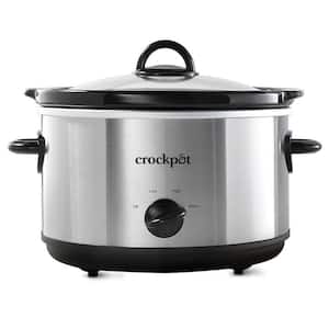 Crock-Pot 4.5 qt. Silver Manual Slow Cooker with Glass Lid and Keep ...