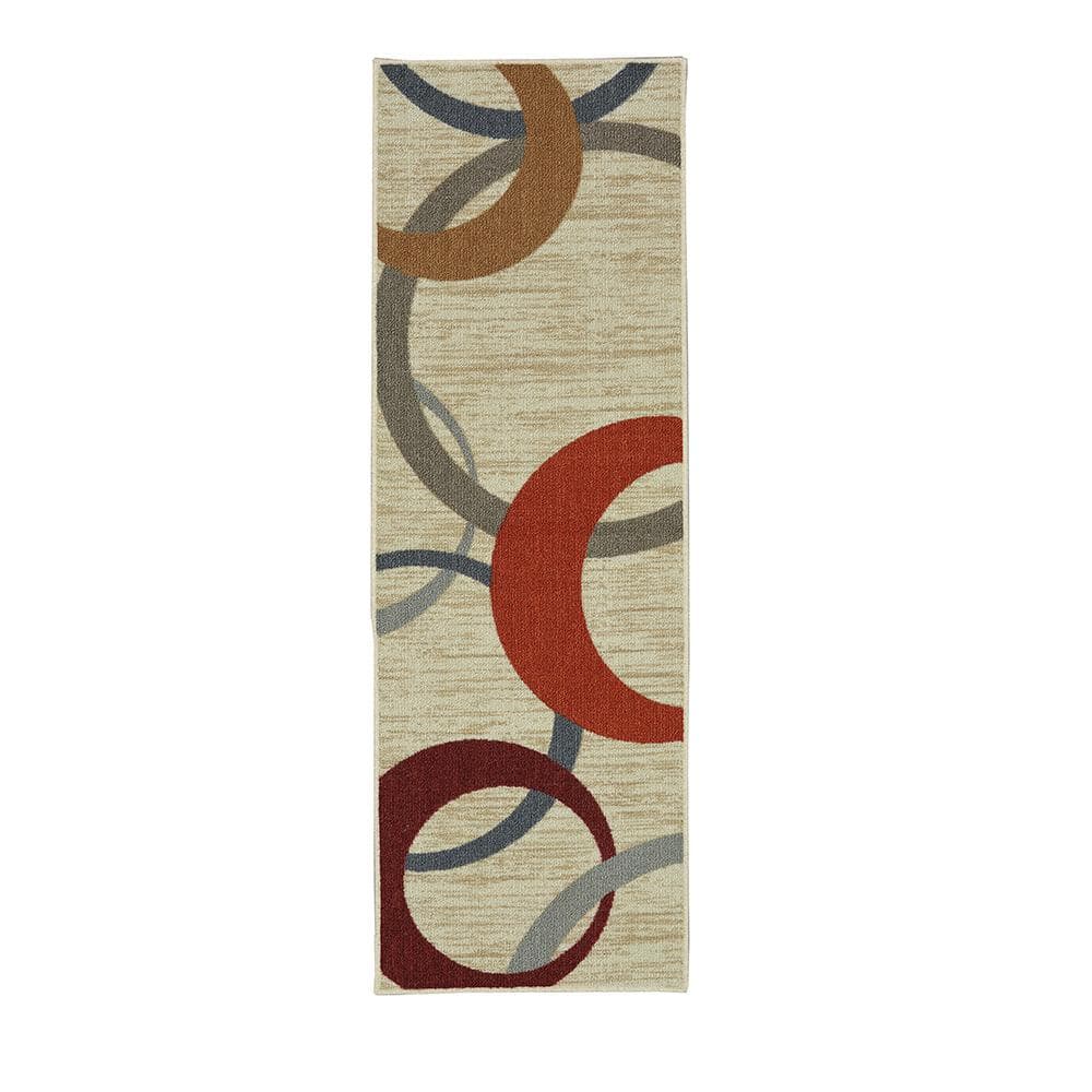 Mohawk Home Picturale Cream 2 ft. x 5 ft. Machine Washable Geometric ...