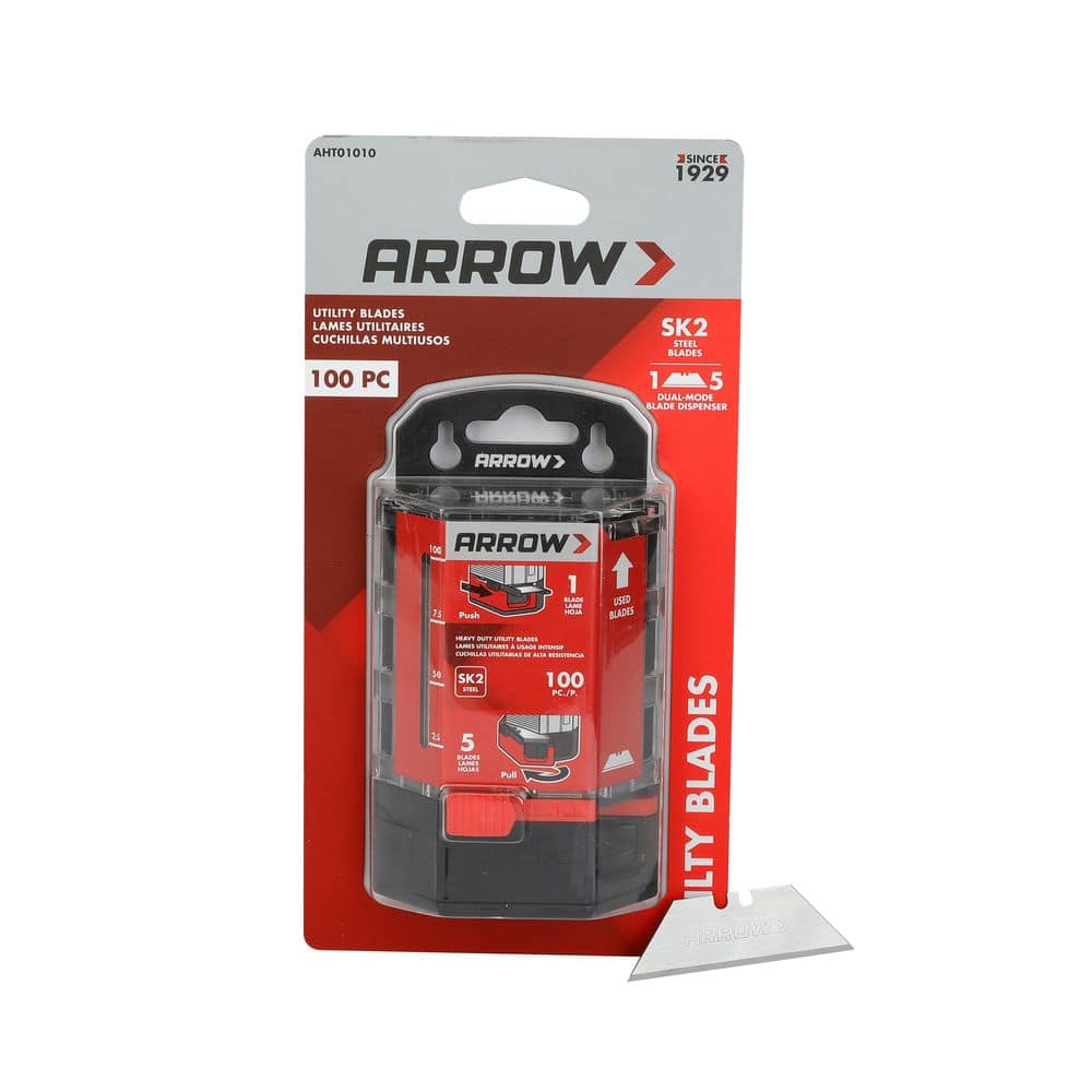 Arrow Fastener Utility Blades 100-Pack (Normal SK2) AHT01010 - The Home ...