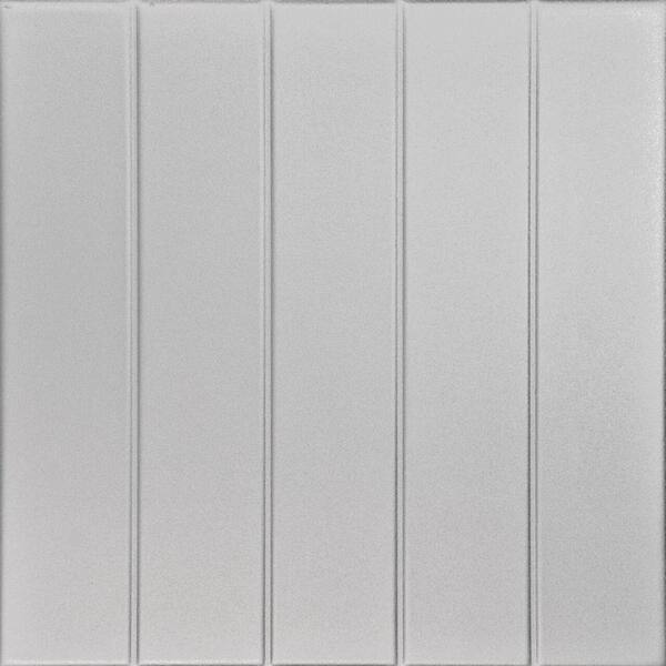 A La Maison Ceilings Bead Board Silver 1.6 ft. x 1.6 ft. Decorative ...