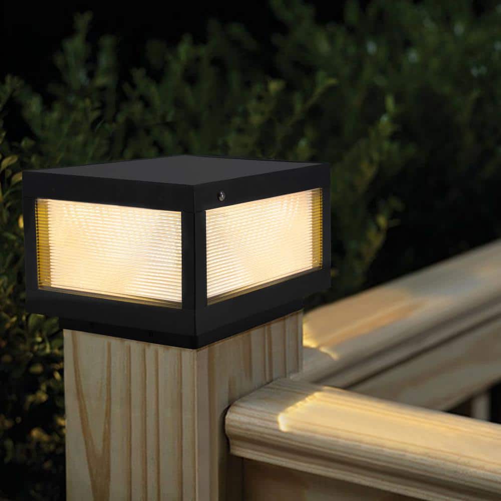 AUTMOON Modern Outdoor Post Solar Light Column Headlight, Aluminum ...