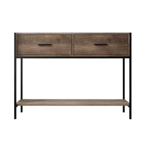 Eccostyle 32 in. Distressed Brushed Gray/Black Standard Rectangle Wood ...