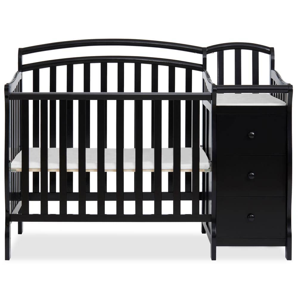 Dream On Me Casco 4-in-1 Black Mini Crib and Changing Table 630-K - The ...
