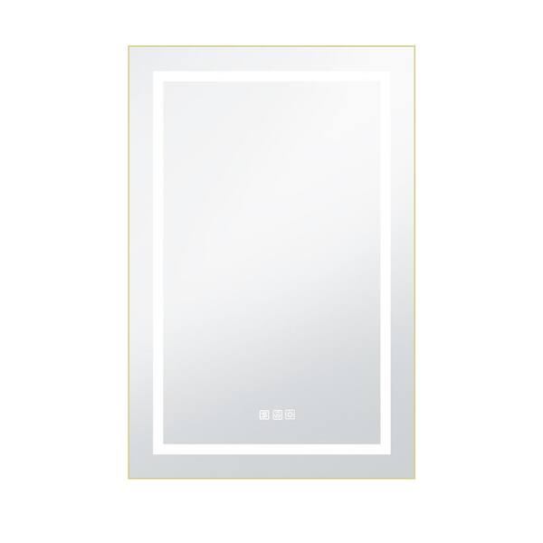 WELLFOR 24 in. W x 36 in. H Rectangular Recessed/Surface Mount LED ...