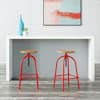 StyleWell Ruby Red Adjustable Backless Counter Stool with Wood Swivel ...