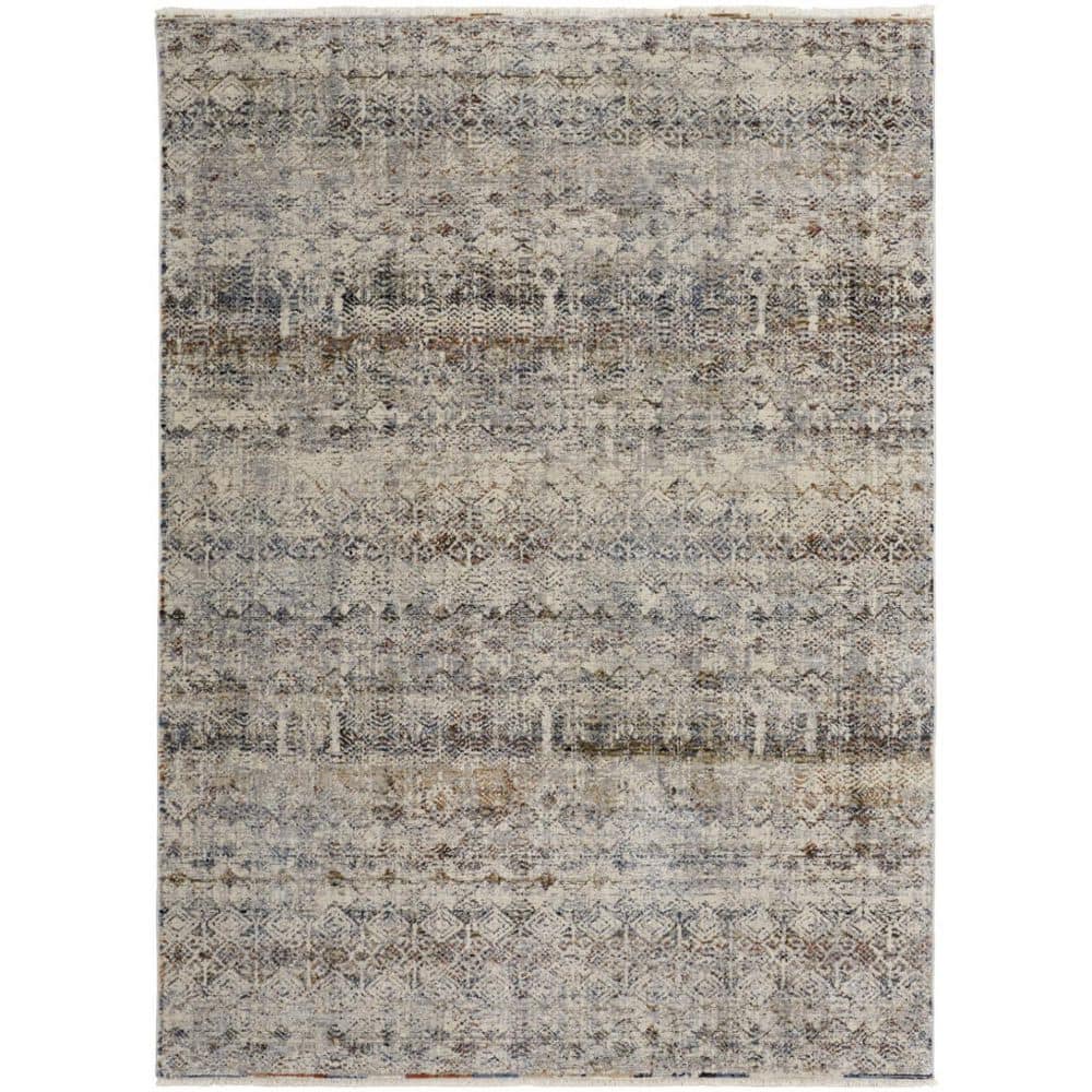 HomeRoots 5 ft. x 8 ft. Tan and Ivory Geometric Area Rug 2000513958 ...