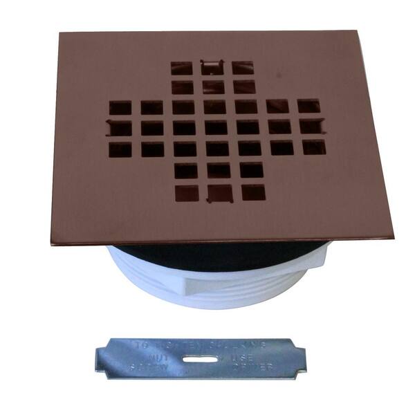 Westbrass 2 in. Sch 40 PVC Shower Drains with 4-1/4 in. Square Cover in ...