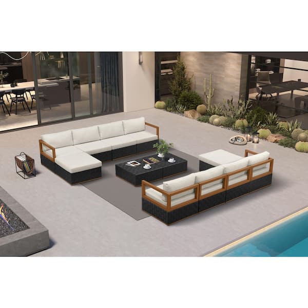 PURPLE LEAF 12-Pieces Patio Conversation Sets All Weather Outdoor Couch ...