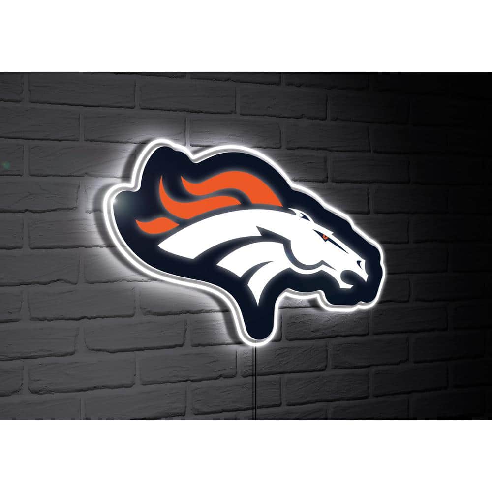 Evergreen Denver Broncos Team Logo Shaped Plug in LED Lighted Sign ...