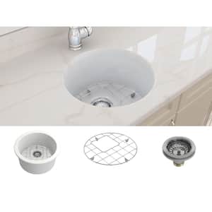 NTQ 18 in. Undermount Bar Sink Drop-in White Small Kitchen Sink Single ...