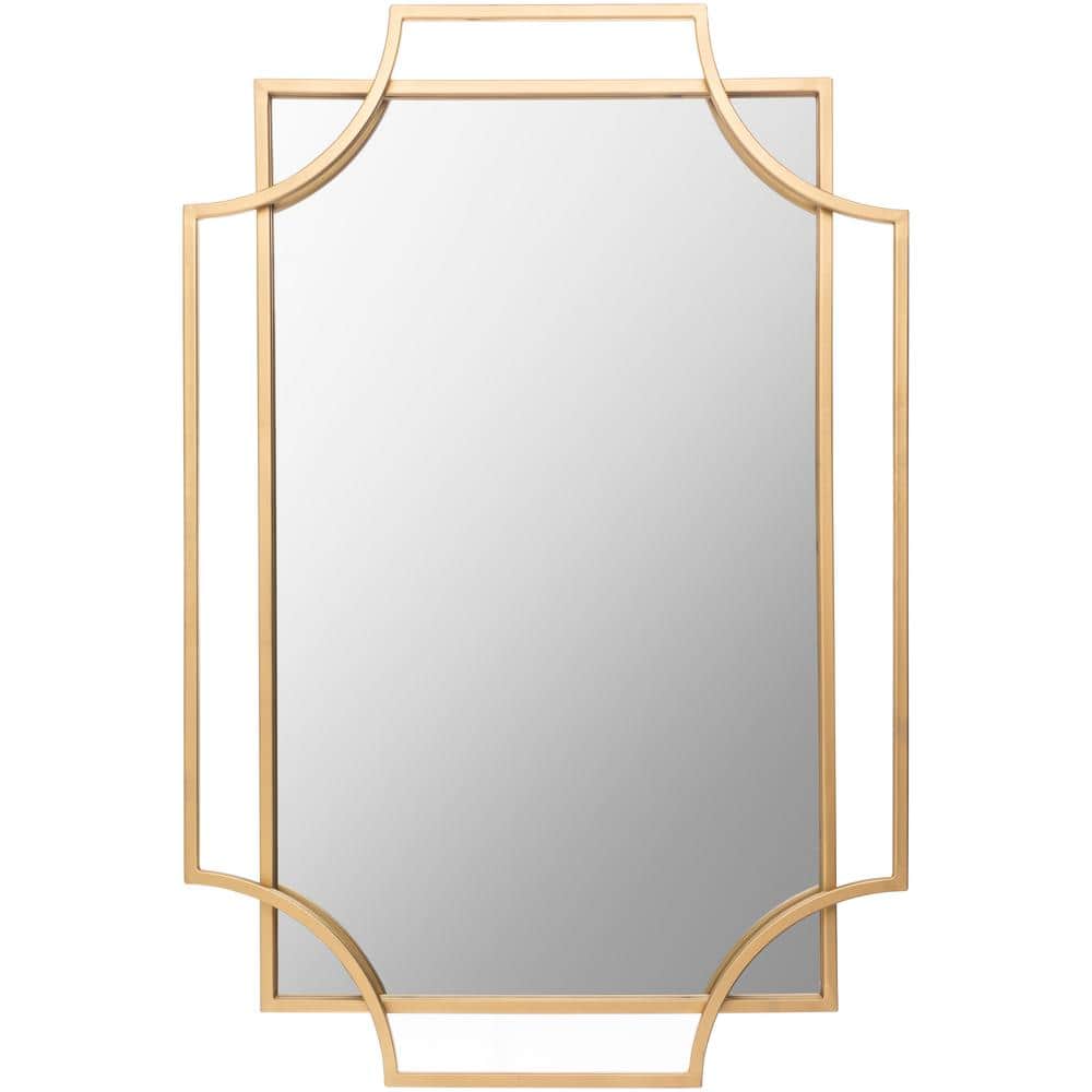 Livabliss Anaya 30 in. x 20 in. Gold Framed Decorative Mirror ...