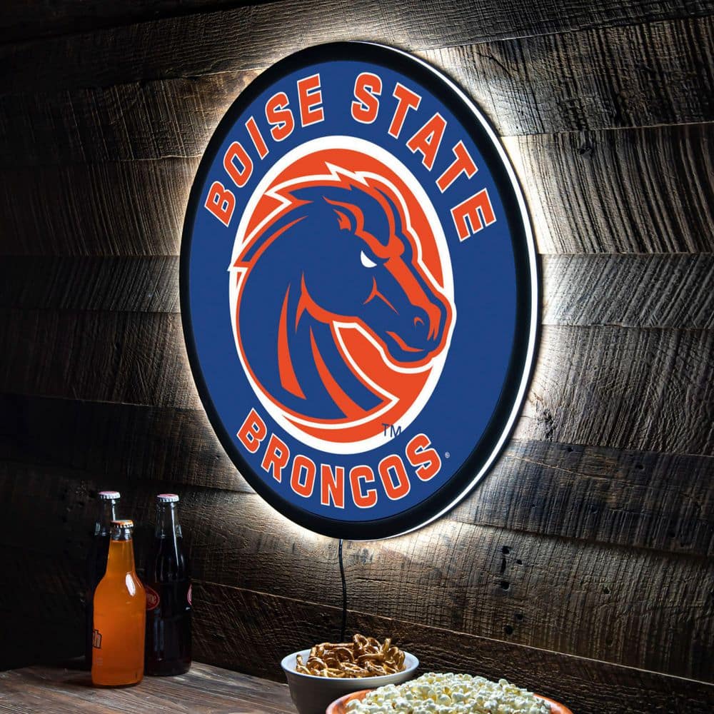 Evergreen Boise State University Round 23 in. Plug-in LED Lighted Sign ...