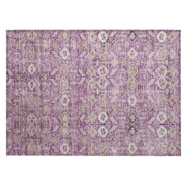 HomeRoots Lavender and Ivory 2 ft. x 3 ft. Woven Floral Rectangle ...