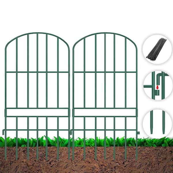 12 in. L x 25 in. H No Dig Fence Rustproof Decorative Metal Wire Panel ...