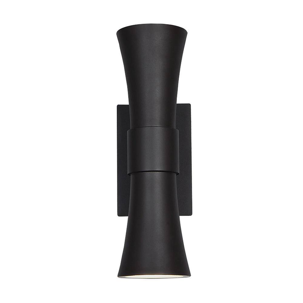 WAC Lighting Funnel 17 in. Bronze Integrated LED Outdoor Wall Sconce ...