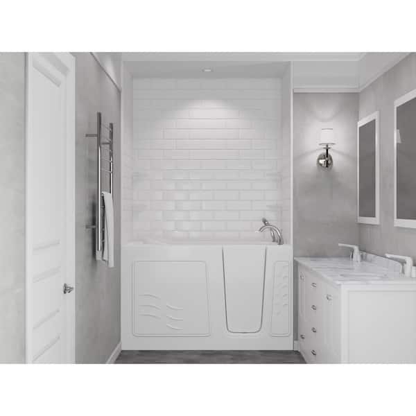 ANZZI Rampart Wall Series 30 in. x 59 in. Right Side Drain Air Jetted ...