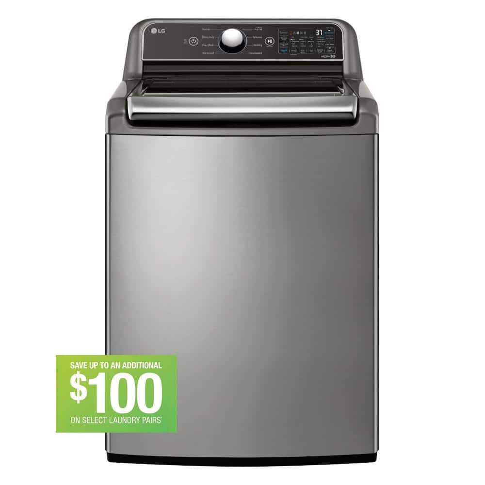 LG 5.3 cu. ft. SMART Top Load Washer in Graphite Steel with 4-way ...