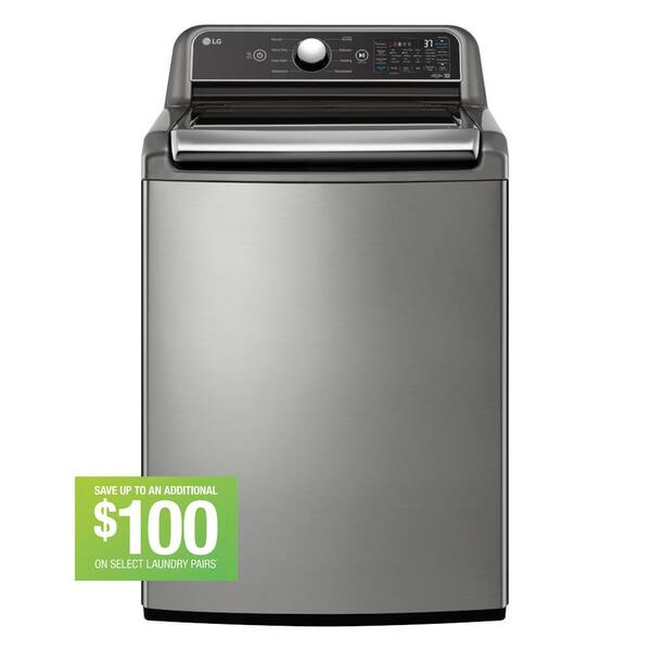 LG 5.3 cu. ft. SMART Top Load Washer in Graphite Steel with 4-way ...