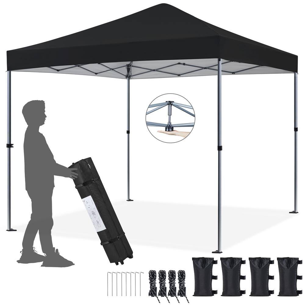 Yaheetech 10 ft. x 10 ft. Black Pop-Up Canopy DY56rr0001 - The Home Depot