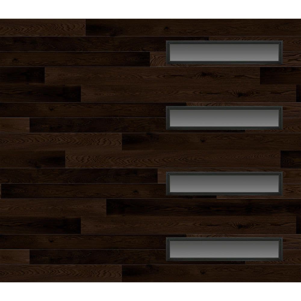 Clopay Modern Steel 8 ft. X 7 ft. 18.4 R-Value Insulated Wood Look ...