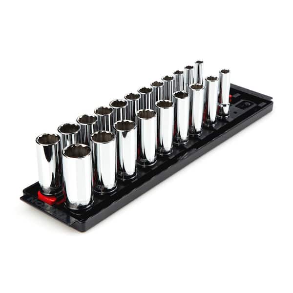 TEKTON 3/8 in. Drive Deep 12-Point Socket Set (21-Piece) SHD91204 - The ...