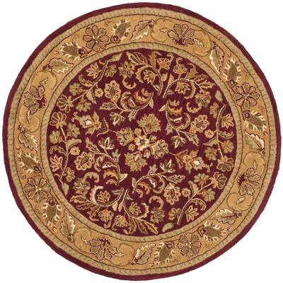 SAFAVIEH Heritage Red/Gold 6 ft. x 9 ft. Antique Floral Border Area Rug ...