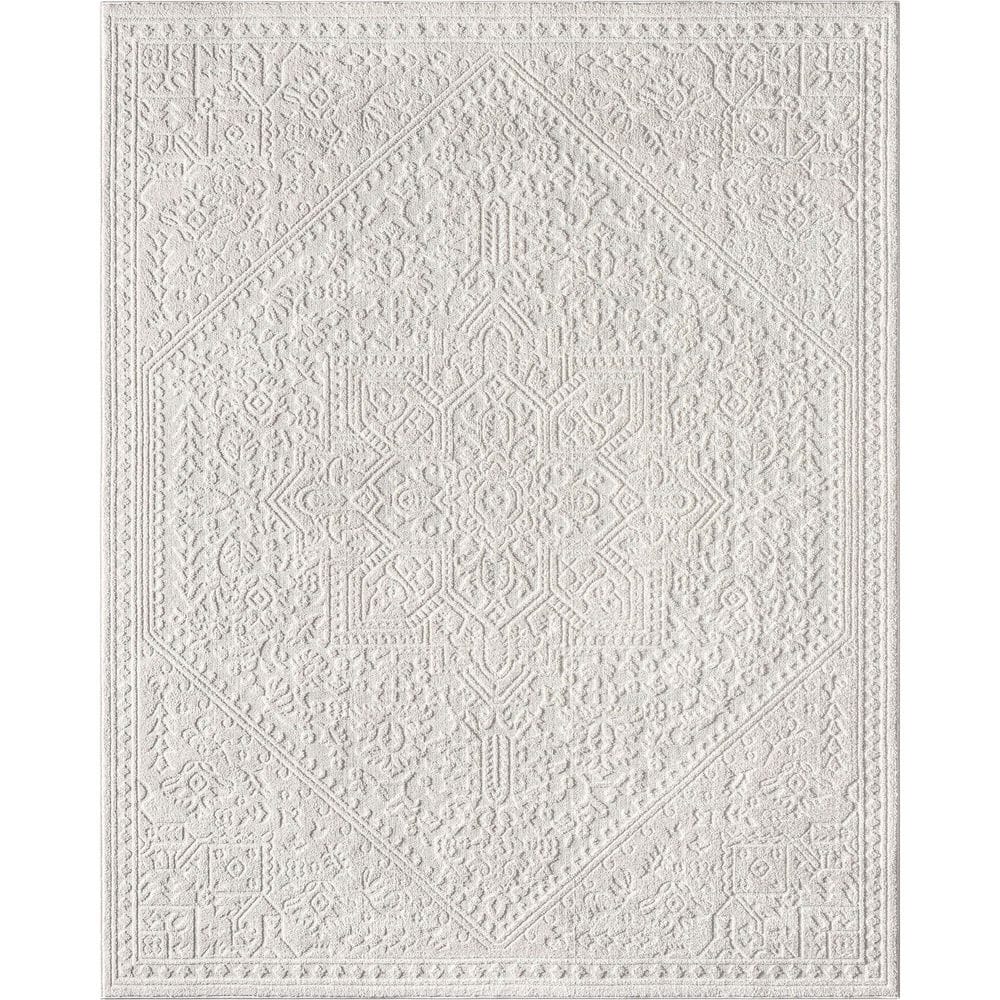 Well Woven Harlow Cloud Medallion Farmhouse Medallion, Ivory 3 ft. 11 ...