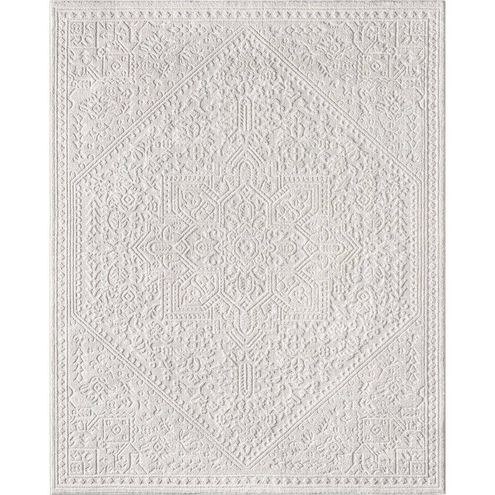 Well Woven Harlow Cloud Medallion Farmhouse Medallion, Ivory 7 ft. 10 ...