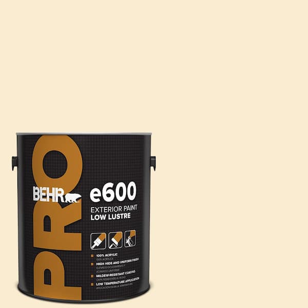 BEHR PRO 1 gal. #OR-W04 Nice Cream Low Luster Exterior Paint PR62001 ...